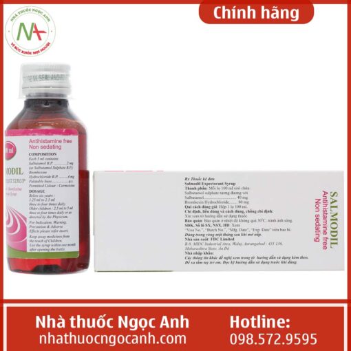 Thuốc Salmodil Expectorant Syrup là thuốc gì, giá bao nhiêu, mua ở đâu?