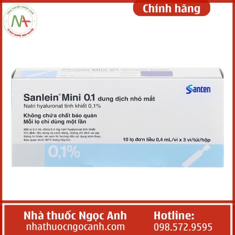 Thuốc Sanlein Mini 0.1 có dùng được cho trẻ sơ sinh không, mua ở đâu ...