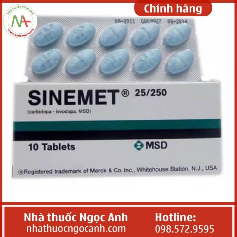 Thuốc Sinemet 25/250 MSD là thuốc gì, mua ở đâu, giá bao nhiêu?