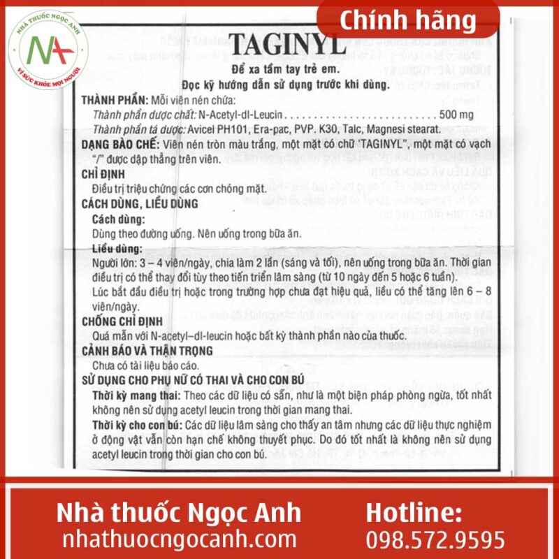 Thuốc Taginyl 500mg là thuốc gì, có tác dụng gì, giá bao nhiêu, mua ở đâu?