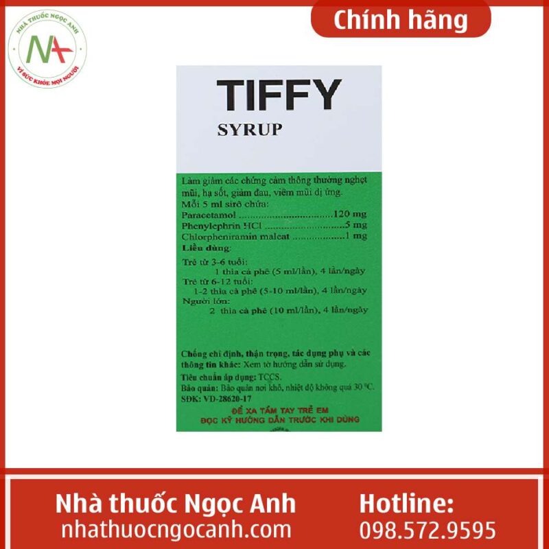 Thuốc Tiffy Syrup 30ml dùng cho trẻ em không, mua ở đâu, giá bao nhiêu?