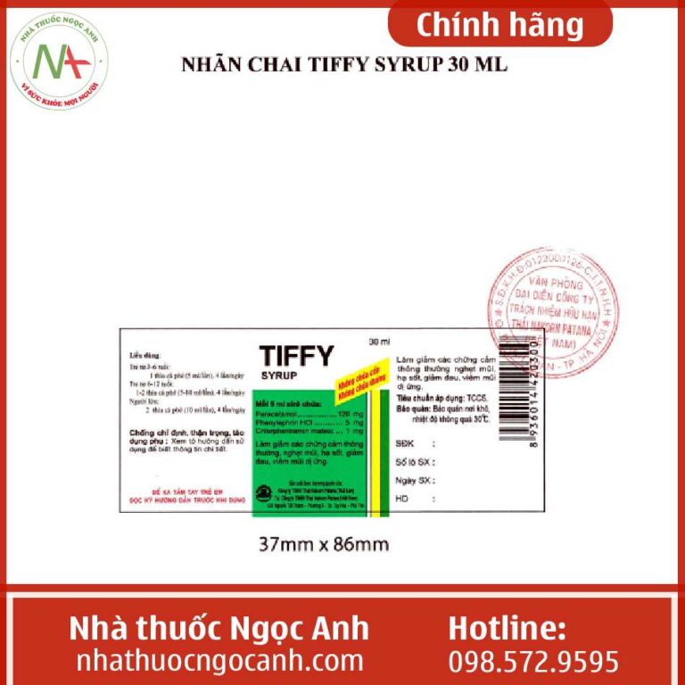 Thuốc Tiffy Syrup 30ml dùng cho trẻ em không, mua ở đâu, giá bao nhiêu?