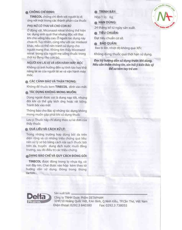 Thuốc Tinecol 6g thành phần, có tác dụng gì, giá bao nhiêu, mua ở đâu