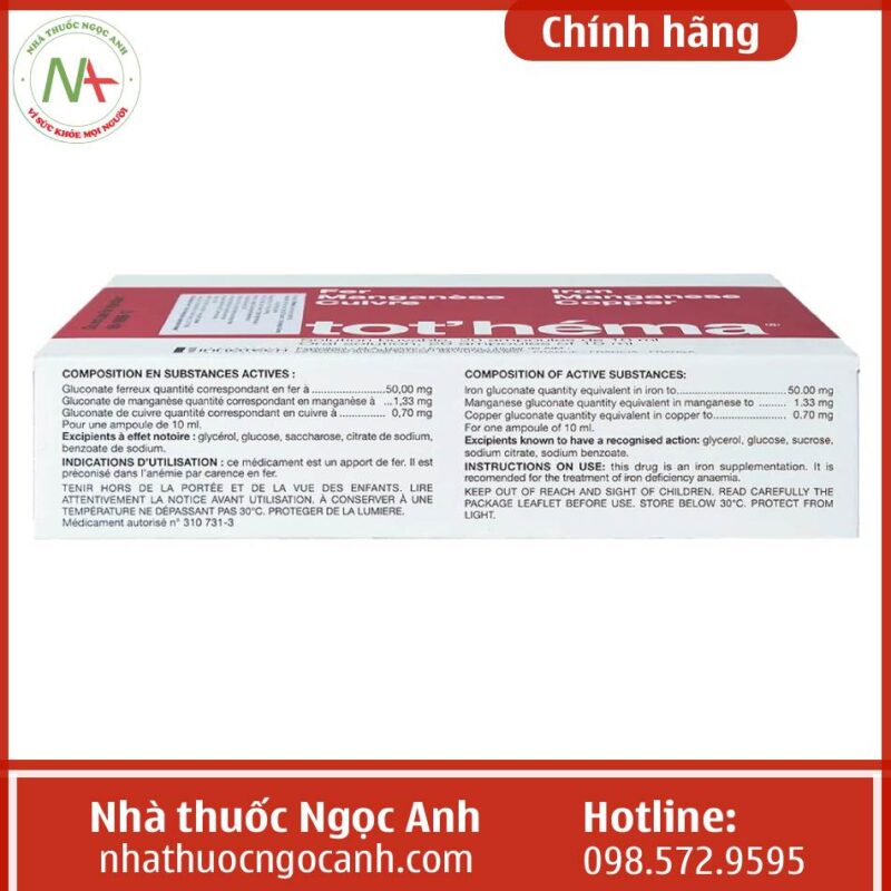 Thuốc Tot'héma là thuốc gì, có tác dụng gì, giá bao nhiêu, mua ở đâu?