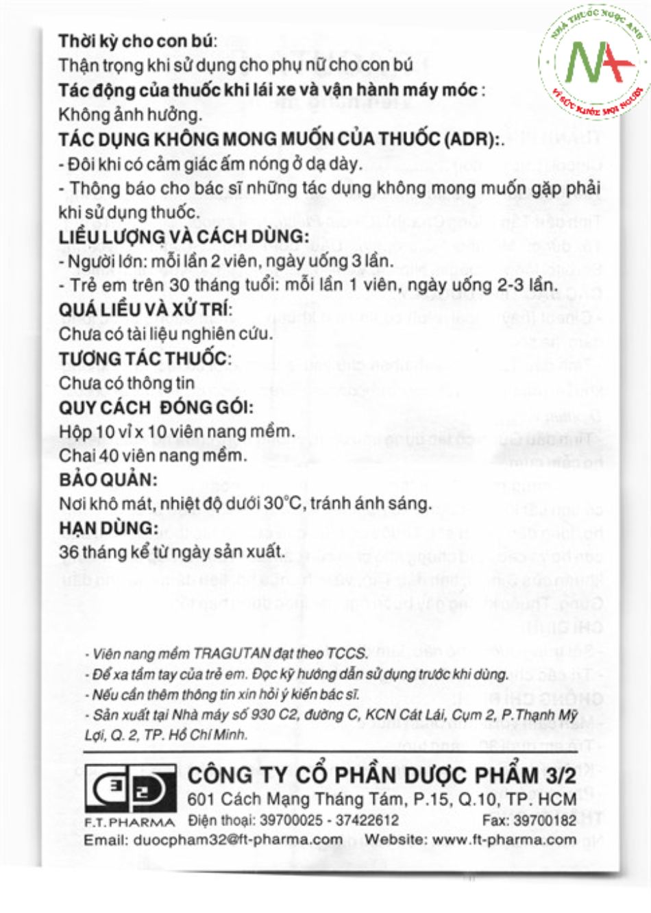 Thuốc Tragutan ( viên nang mềm) mua ở đâu, giá bao nhiêu?