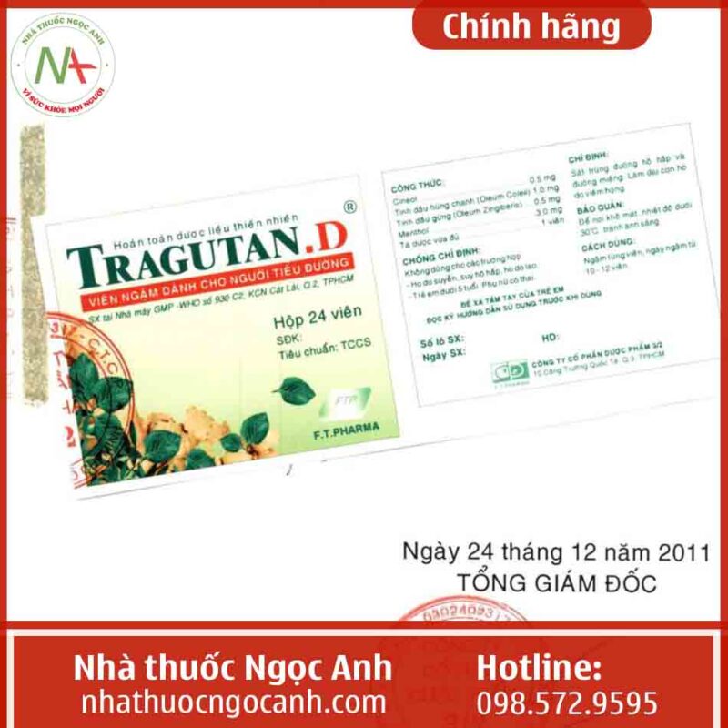 Thuốc Tragutan.D là thuốc gì, có tác dụng gì, giá bao nhiêu, mua ở đâu