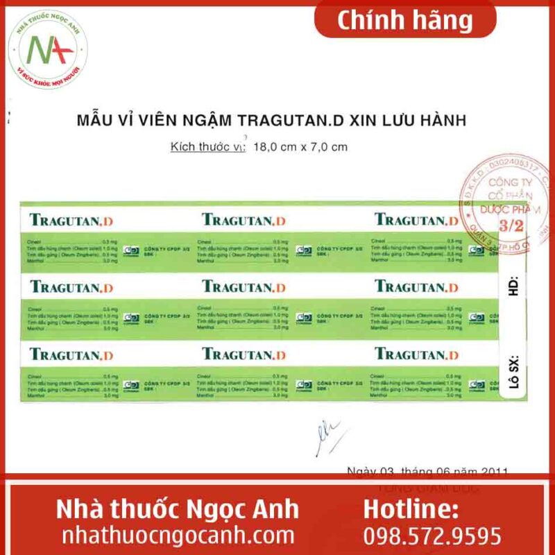 Thuốc Tragutan.D là thuốc gì, có tác dụng gì, giá bao nhiêu, mua ở đâu