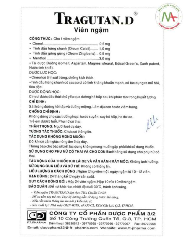 Thuốc Tragutan.D là thuốc gì, có tác dụng gì, giá bao nhiêu, mua ở đâu