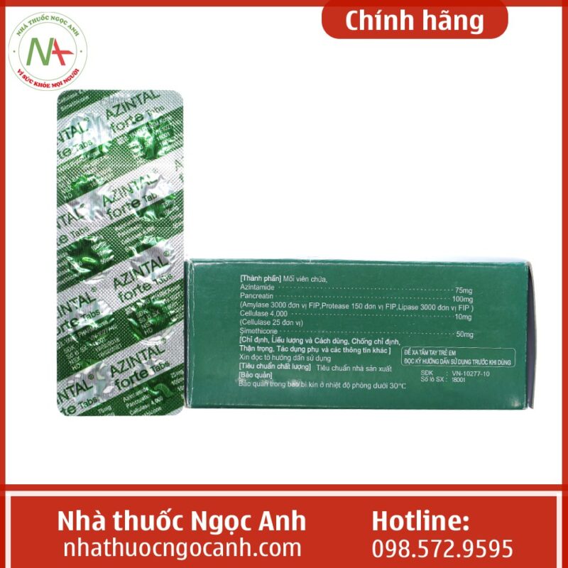 Thuốc Azintal Forte Tabs là thuốc gì, thành phần, giá bao nhiêu, mua ở đâu?