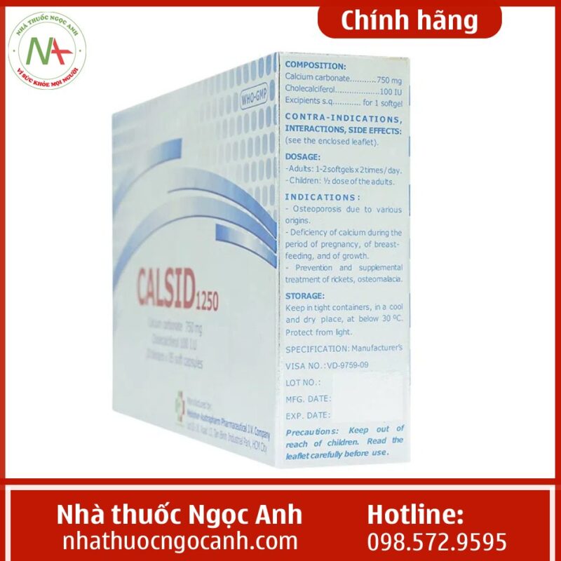 Thuốc Calsid 1250 là thuốc gì, có tác dụng gì, giá bao nhiêu, mua ở đâu