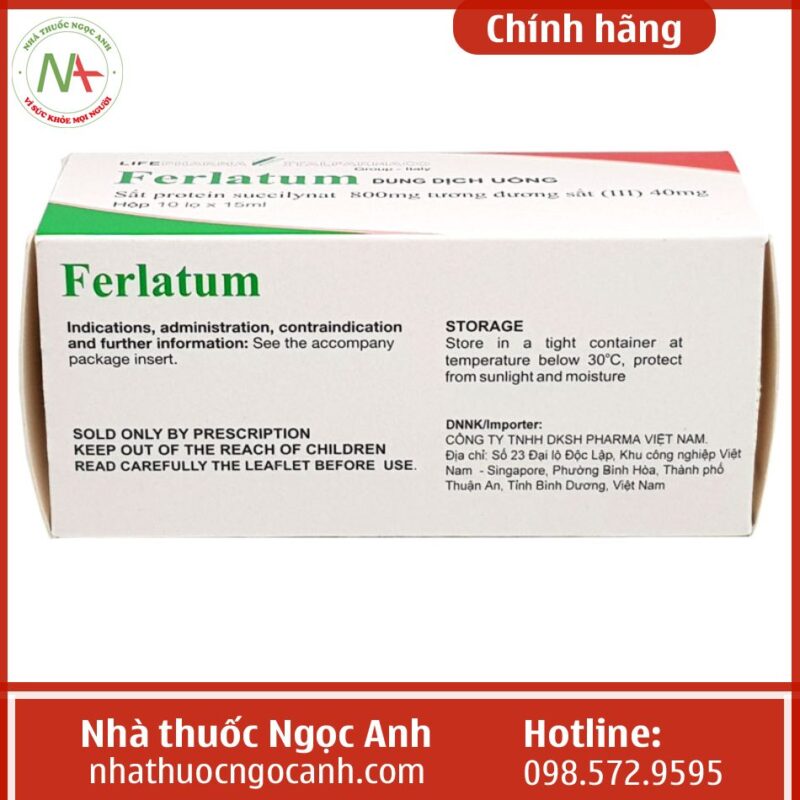 Thuốc Ferlatum 40mg/15ml: Công dụng, lưu ý, giá bán, mua ở đâu