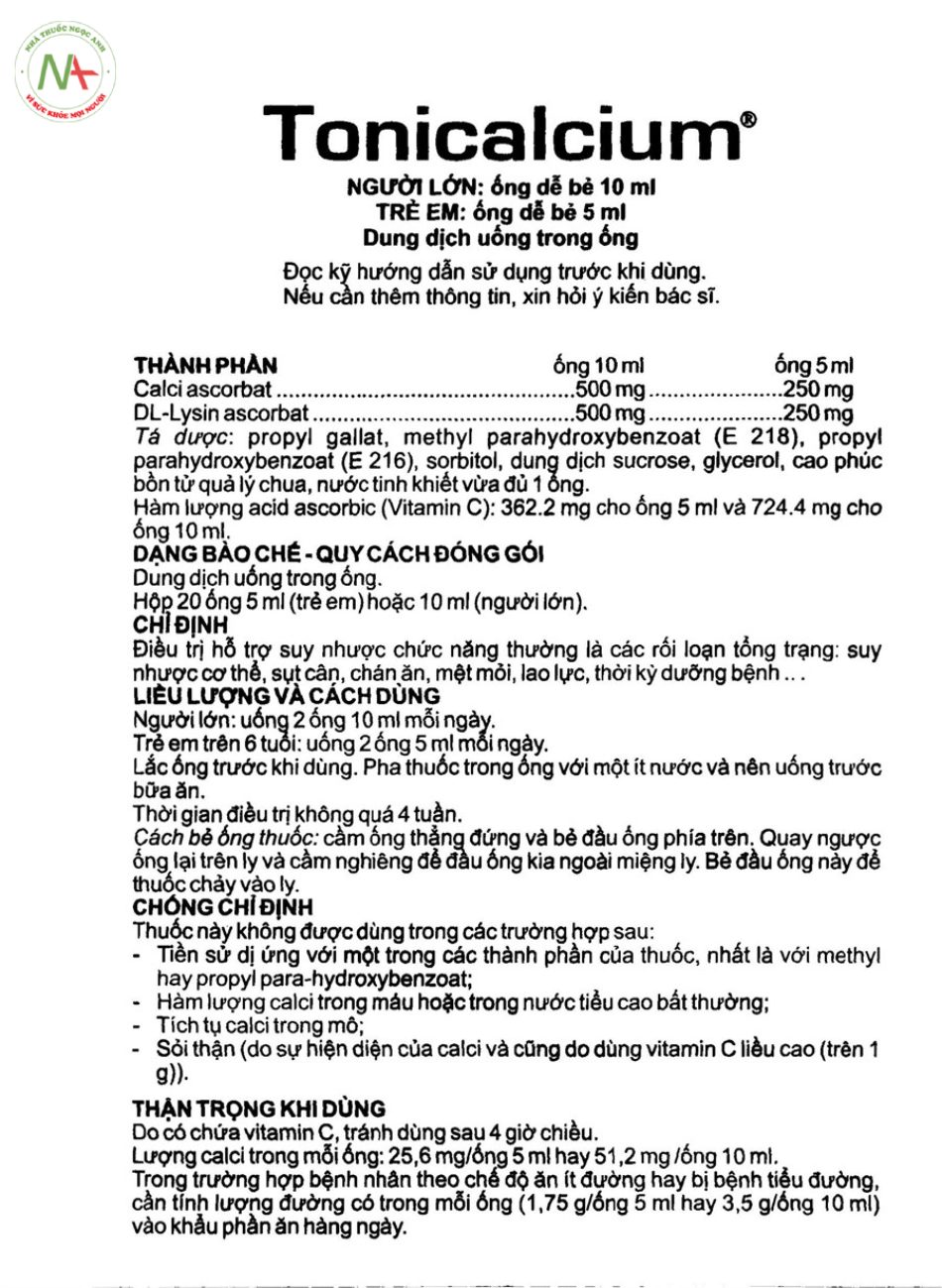 Thuốc Tonicalcium Adults là thuốc gì? mua ở đâu? giá bao nhiêu
