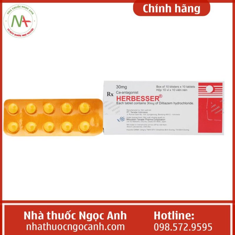 Thuốc Herbesser 30mg là thuốc gì, tác dụng gì, giá bao nhiêu, mua ở đâu