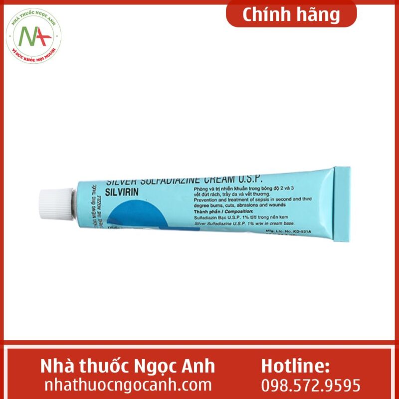 Thuốc Silvirin 20g Silver Sulfadiazine Cream U.S.P giá bao nhiêu, mua ở đâu