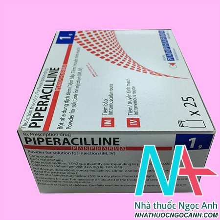 Piperacillin Panpharma 1g: Công dụng, liều dùng, tác dụng phụ, giá bán
