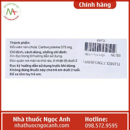 Thuốc Flemex 375mg có tác dụng gì, mua ở đâu, giá bao nhiêu?