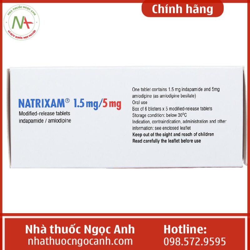 Thuốc Natrixam 1.5/5mg có tác dụng gì, giá bao nhiêu, mua ở đâu?