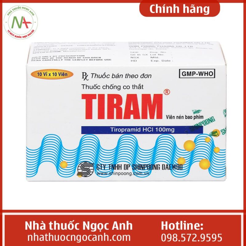 Thuốc Tiram Tiropramide HCL 100mg là thuốc gì, giá bao nhiêu, mua ở đâu