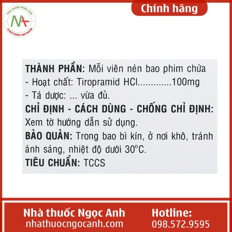 Thuốc Tiram Tiropramide HCL 100mg là thuốc gì, giá bao nhiêu, mua ở đâu