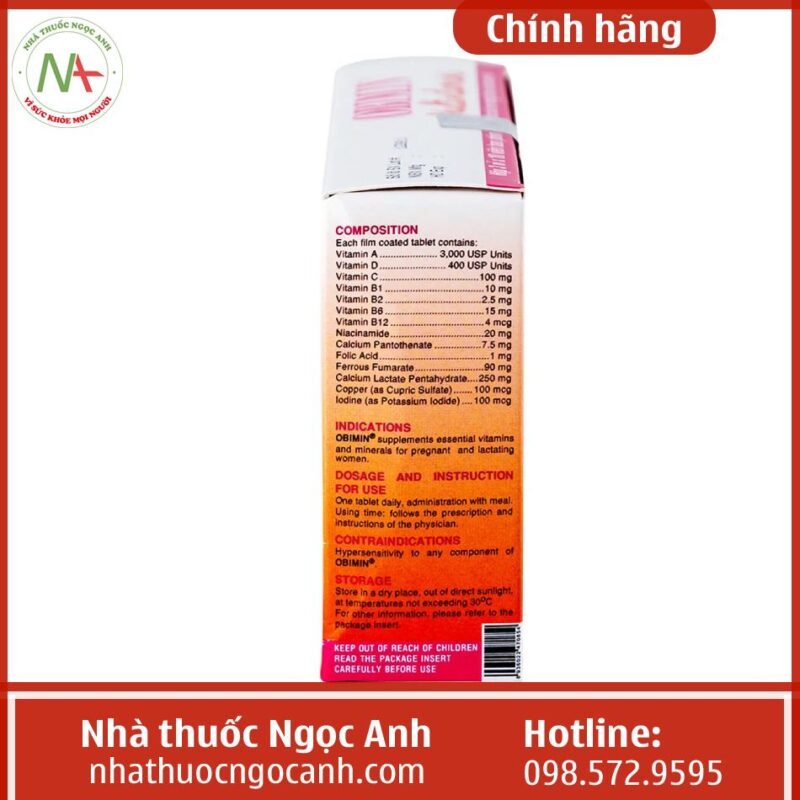 Thuốc Obimin Multivitamins uống vào lúc nào, giá bao nhiêu, mua ở đâu