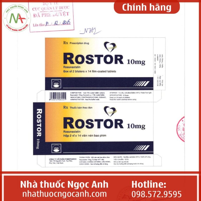 Thuốc Rostor 10mg là thuốc gì? tác dụng gì, giá bán, mua ở đâu