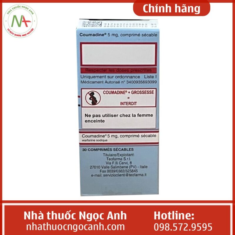 Thuốc Coumadine 5mg là thuốc gì, tác dụng gì, giá bao nhiêu, mua ở đâu