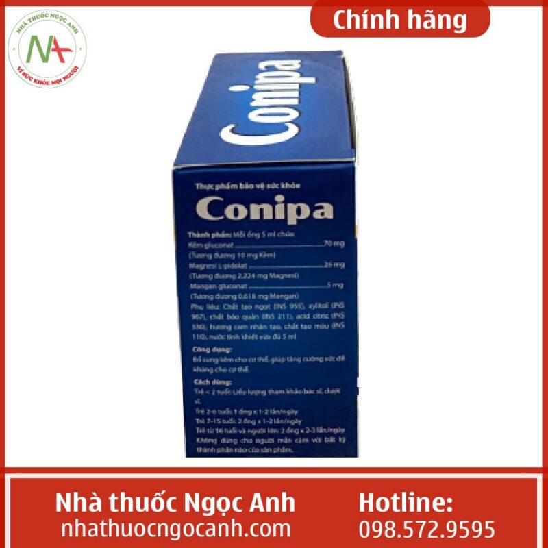Kẽm Conipa 5ml là thuốc gì, uống lúc nào. giá bao nhiêu, mua ở đâu?