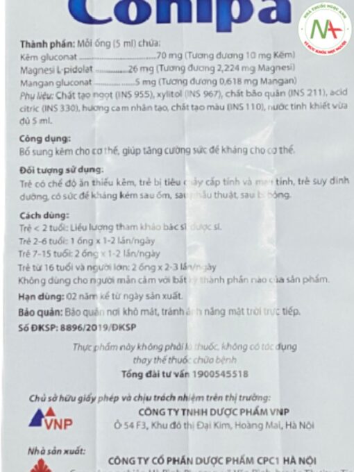 Thuốc Conipa Công dụng, liều dùng, lưu ý tác dụng phụ, giá bán