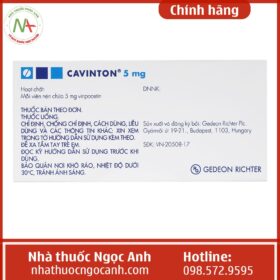 Thuốc Cavinton 5mg có tác dụng gì, liều dùng, giá bao nhiêu, mua ở đâu