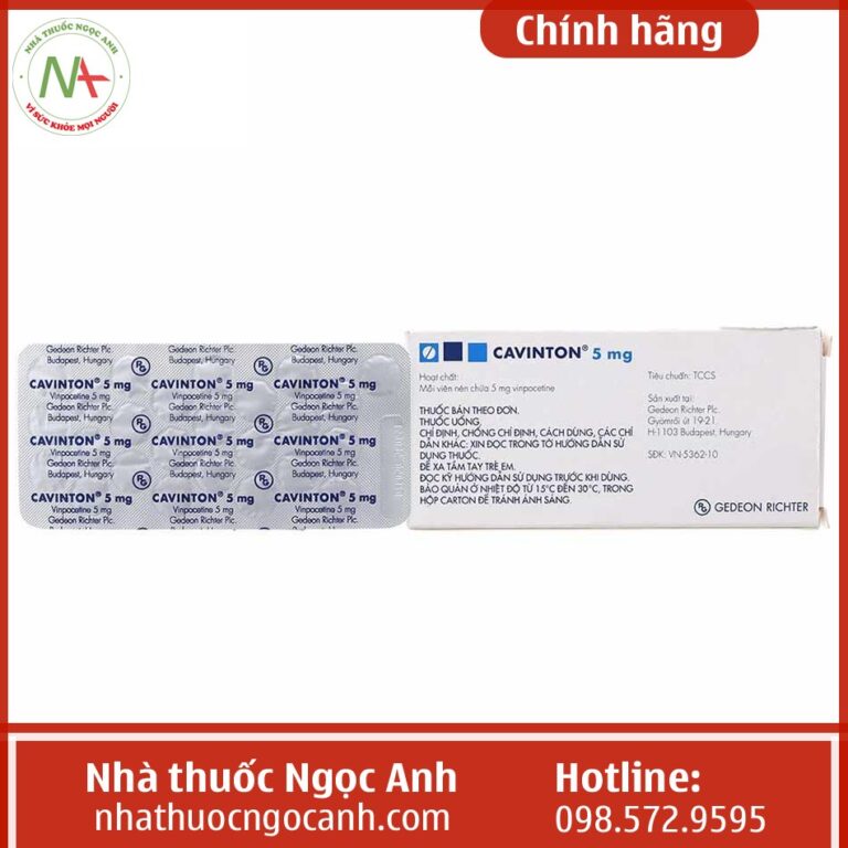 Thuốc Cavinton 5mg có tác dụng gì, liều dùng, giá bao nhiêu, mua ở đâu