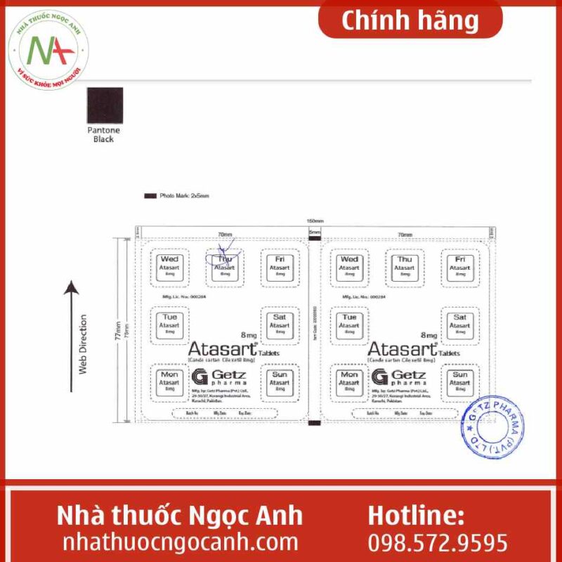 Thuốc Atasart Tablets 8mg là thuốc gì, mua ở đâu, giá bao nhiêu?