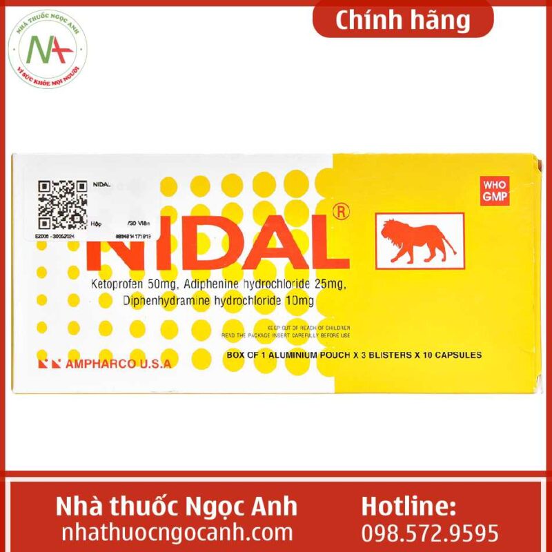 Thuốc Nidal viên nén là thuốc gì, có tác dụng gì, giá bao nhiêu, mua ở đâu?