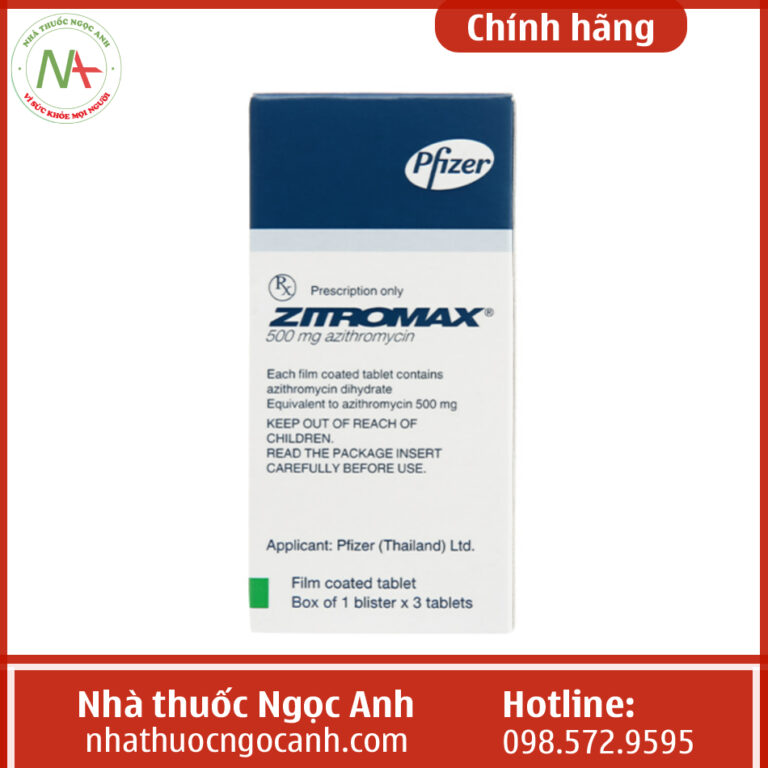 Thuốc Zitromax 500mg là thuốc gì, tác dụng gì, giá bao nhiêu, mua ở đâu?