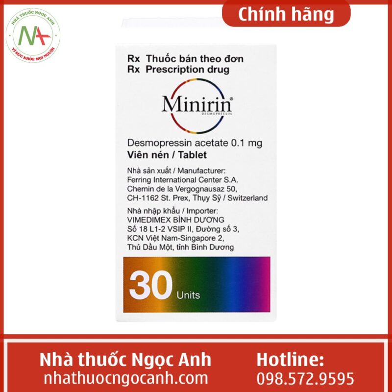 Thuốc Minirin Tablets 0.1mg là thuốc gì, giá bao nhiêu, mua ở đâu