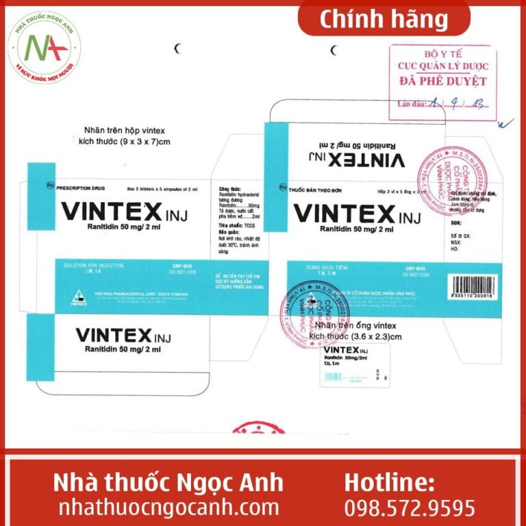 Thuốc Vintex 50mg/2ml có tác dụng gì, giá bao nhiêu, mua ở đâu?