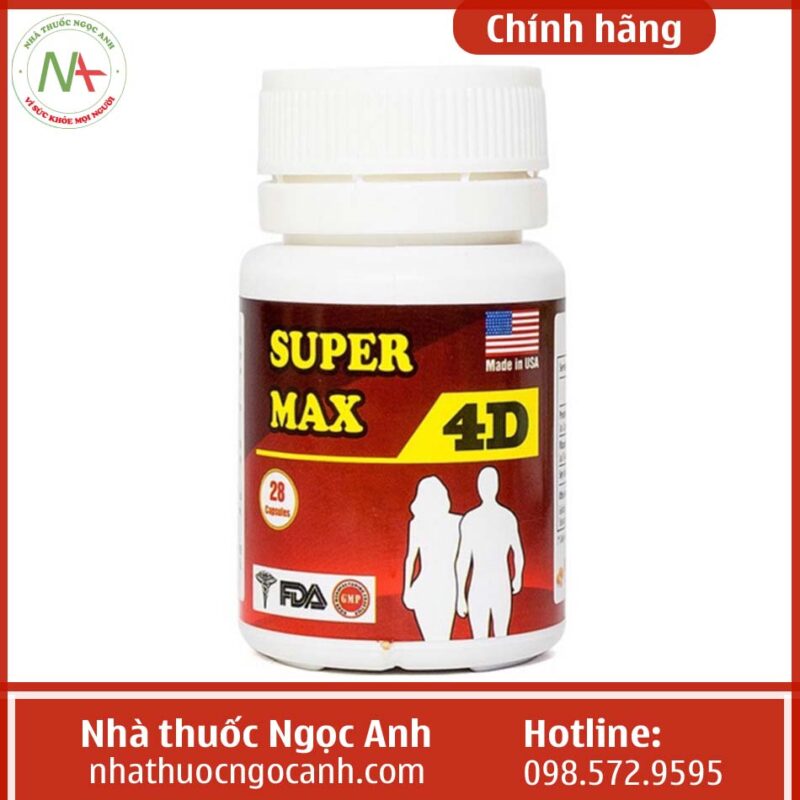 Thuốc Super Max 4D là gì, có tốt không, giá bao nhiêu, mua ở đâu?