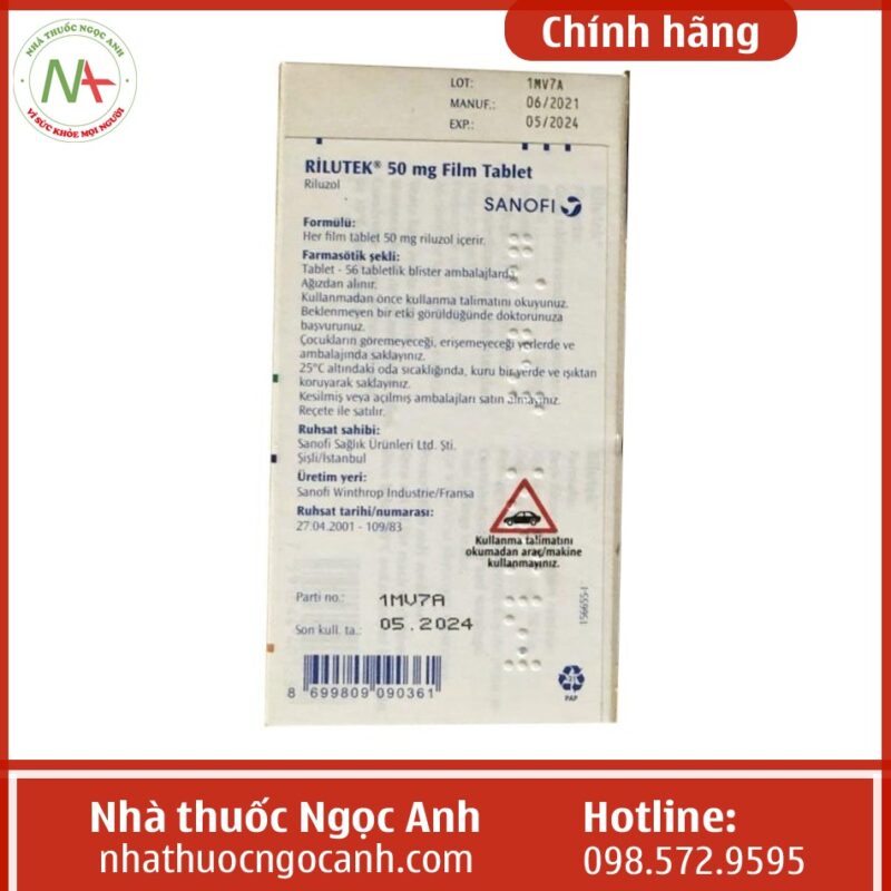 Thuốc Rilutek 50mg là thuốc gì? tác dụng gì, giá bán, mua ở đâu?