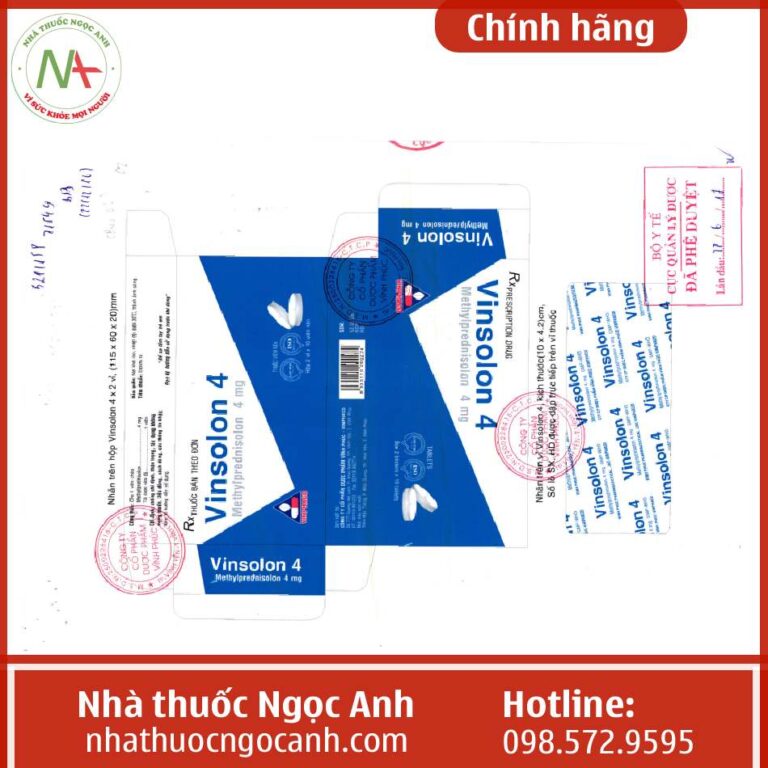 Thuốc Vinsolon 4 là thuốc gì, có tác dụng gì, mua ở đâu, giá bao nhiêu?