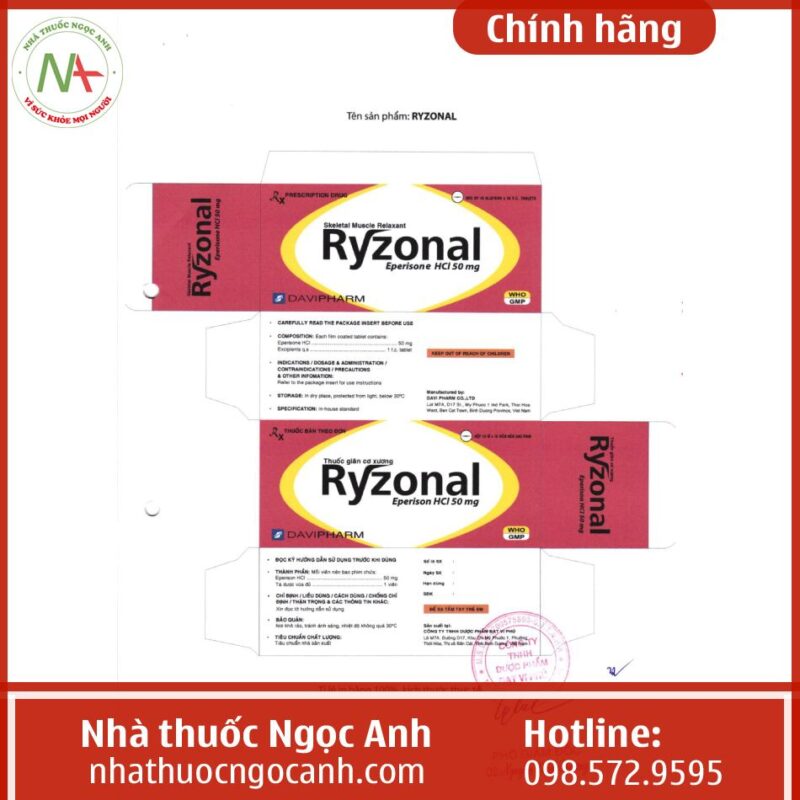 Thuốc Ryzonal 50mg là thuốc gì, trị bệnh gì, giá bao nhiêu, mua ở đâu
