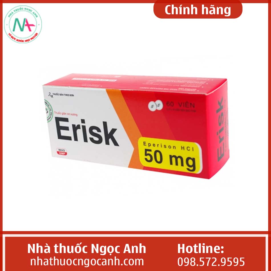 Thuốc Erisk là thuốc gì, giá bao nhiêu, mua ở đâu, tác dụng gì?