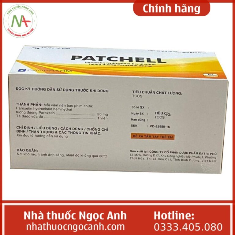 Thuốc Patchell 20mg là thuốc gì, có tác dụng gì, mua ở đâu, giá bao nhiêu?