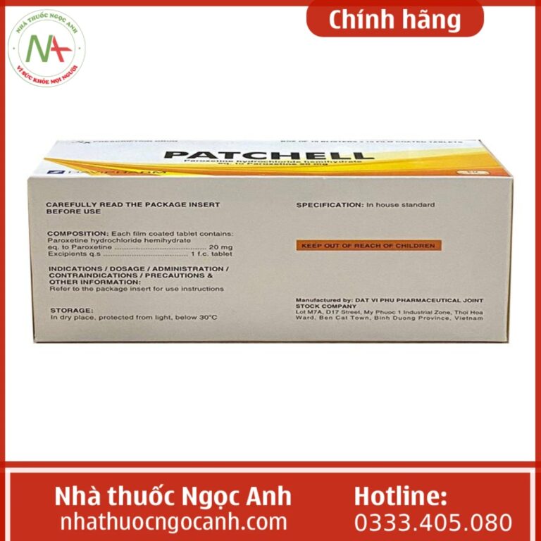 Thuốc Patchell 20mg là thuốc gì, có tác dụng gì, mua ở đâu, giá bao nhiêu?