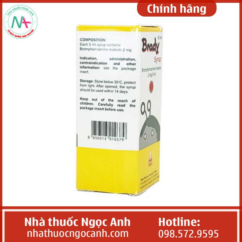 Thuốc Brady Syrup có phải kháng sinh không, giá bao nhiêu, mua ở đâu