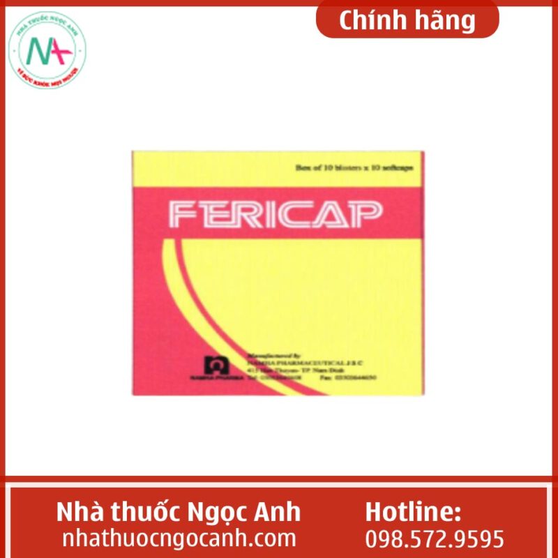 [CHÍNH HÃNG] Thuốc Fericap - bổ sung Sắt và Acid folic