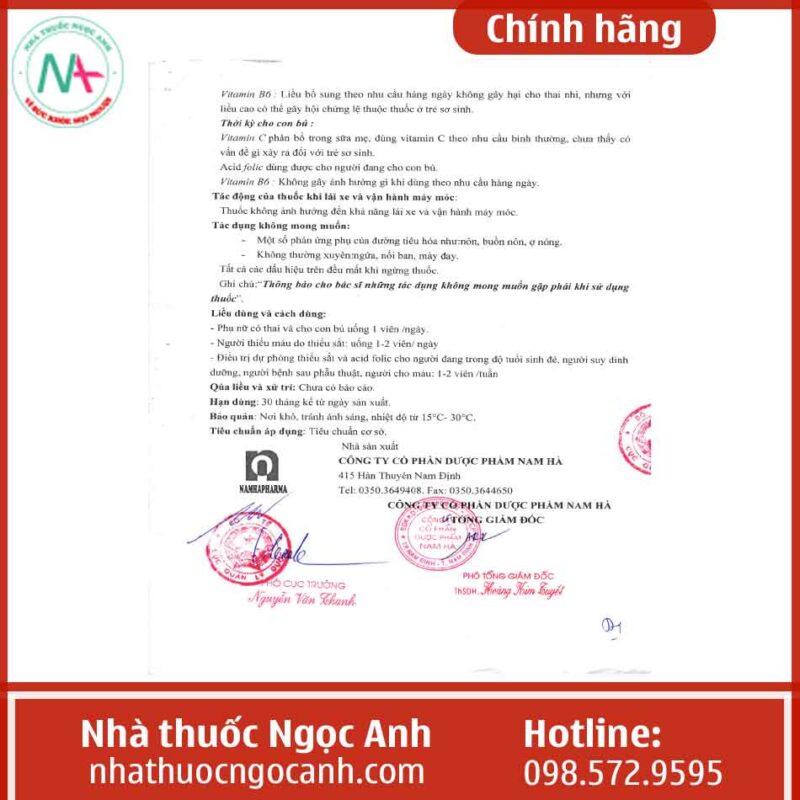 [CHÍNH HÃNG] Thuốc Fericap - bổ sung Sắt và Acid folic