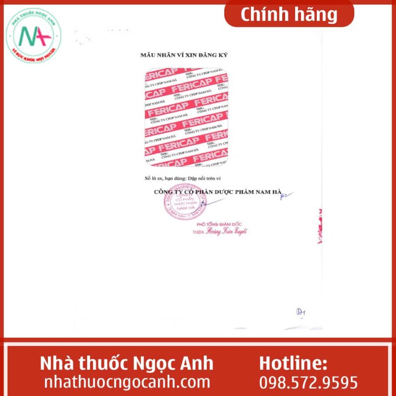 Thuốc Fericap là thuốc gì, có tác dụng gì, giá bao nhiêu, mua ở đâu