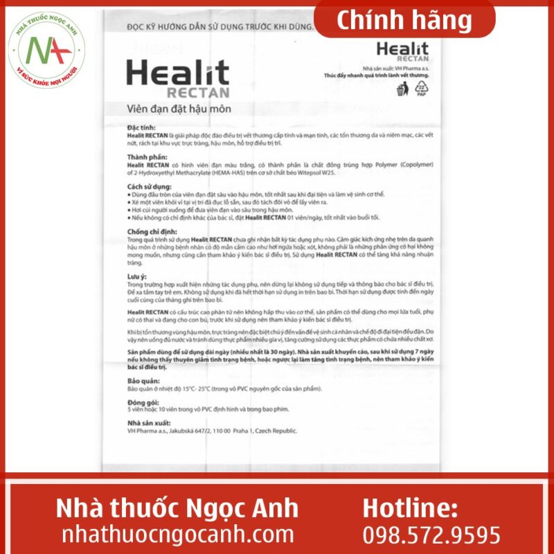Thuốc Healit Rectan là thuốc gì? Giá bao nhiêu? Mua ở đâu?