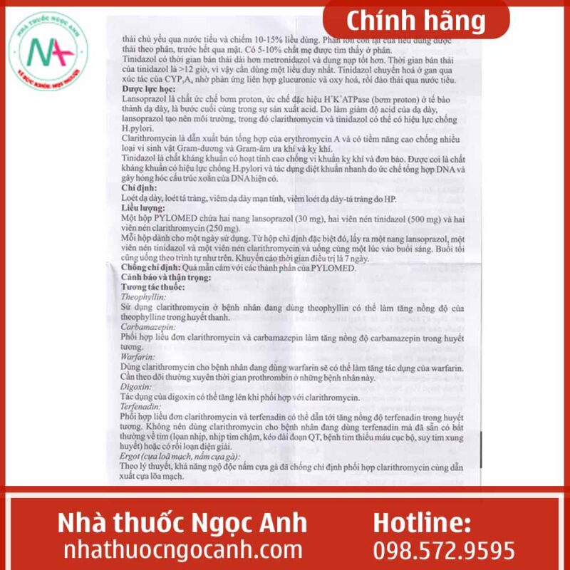 Thuốc Pylomed H.pylori Kit là thuốc gì? Giá bao nhiêu, mua ở đâu?