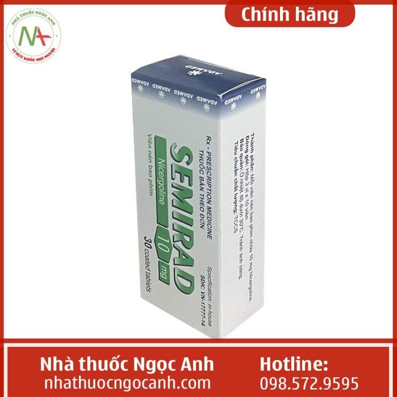 Thuốc Semirad Nicergoline 10mg là thuốc gì, giá bao nhiêu, mua ở đâu