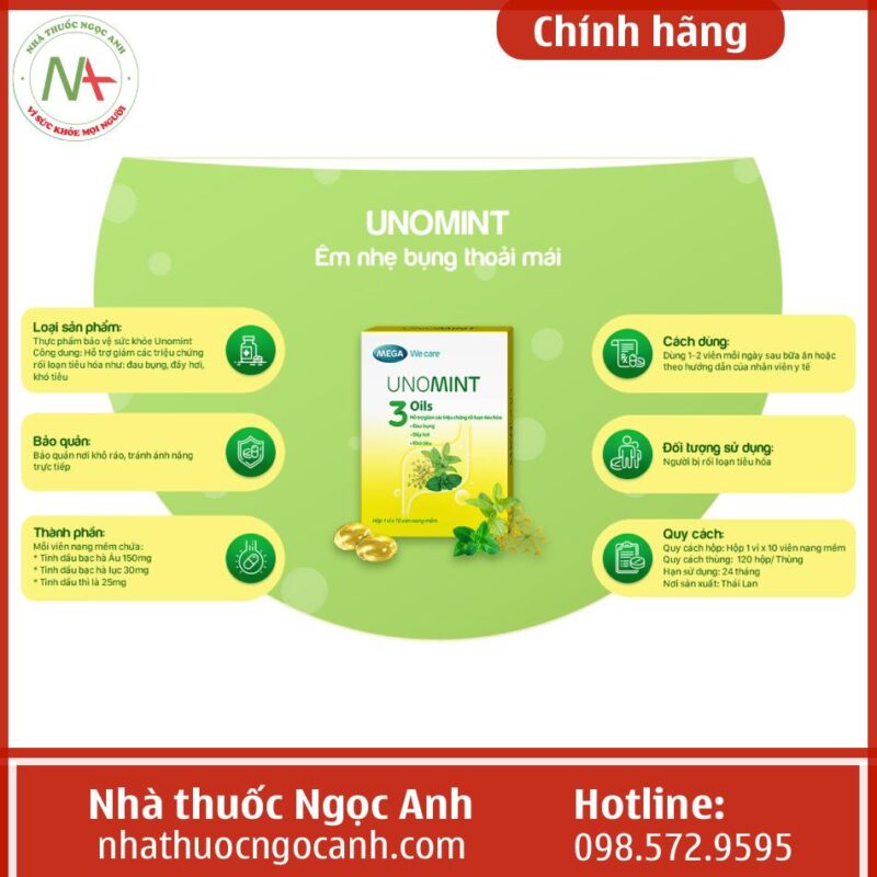 Thuốc Unomint Mega là thuốc gì, tác dụng gì, giá bao nhiêu, mua ở đâu